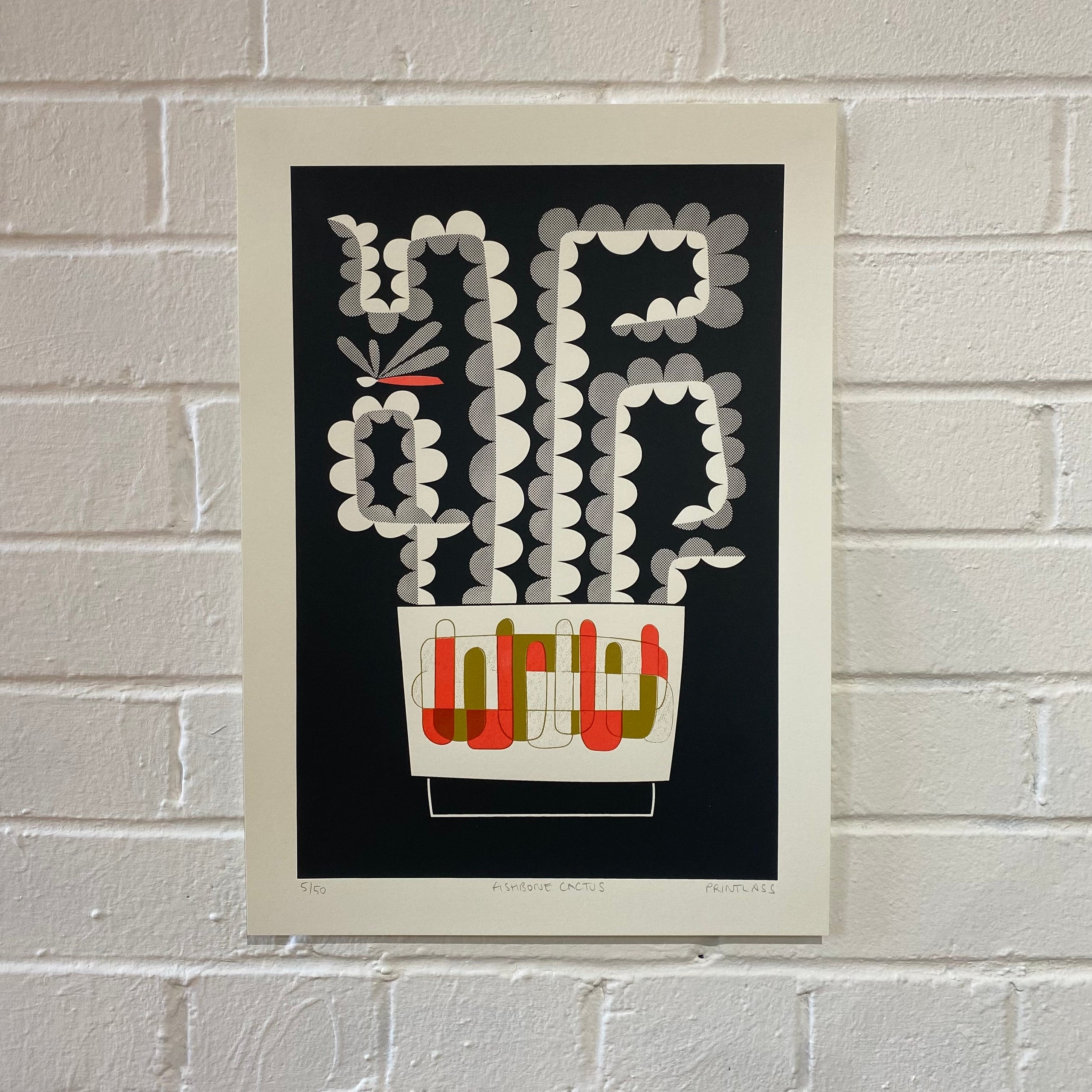 Fishbone Cactus - Screen Print | Craft Leeds
