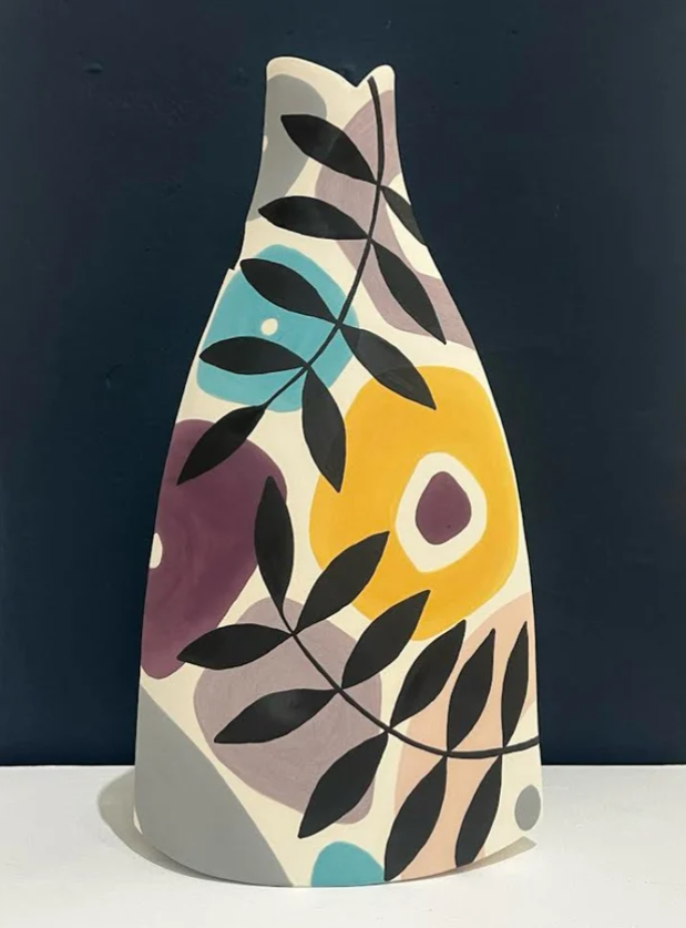 Mid-Century Botanical Tall Slabbed Vessel | Craft Leeds